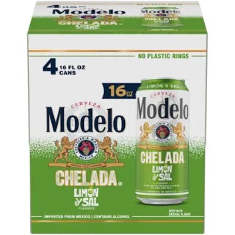 Buy Modelo Chelada Limon Y Sal 4 Pack 16oz Can Box Online from 7-Eleven ...